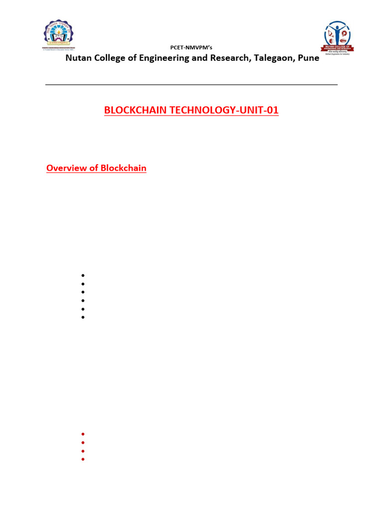 Unit 1 | PDF | Cryptocurrency | Bitcoin