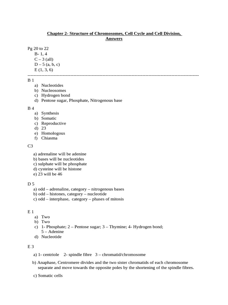 Chapter 2 - Cell Division | PDF