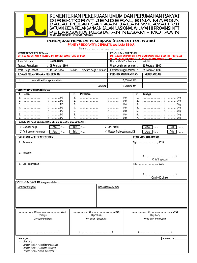 Request Pekerjaan | PDF
