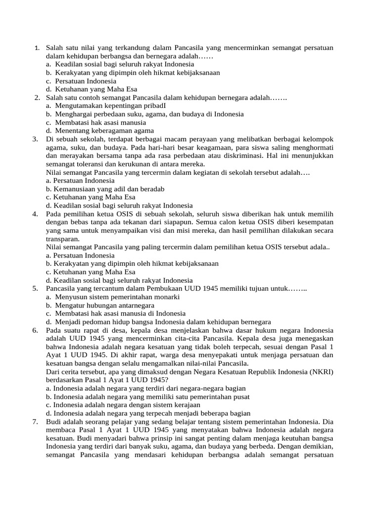 Soal PKN Kelas 9 | PDF