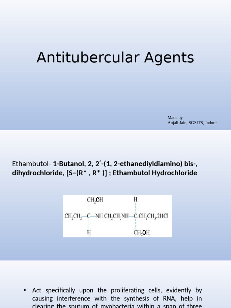 Antitubercular Agents | PDF | Mycobacterium Tuberculosis | Medical Specialties