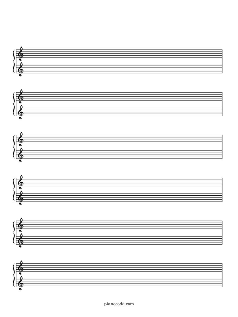 Blank Sheet Music 2 Treble Clefs | PDF