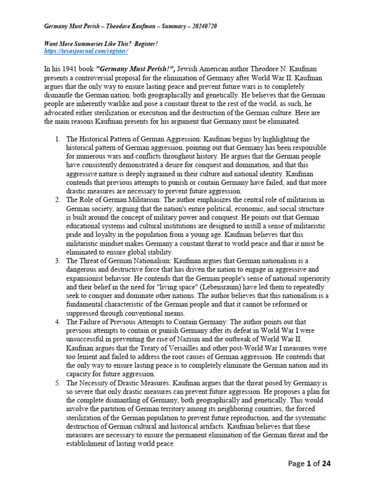 Germany Must Perish by Theodore Kaufman | PDF | Nazi Germany | Nazism