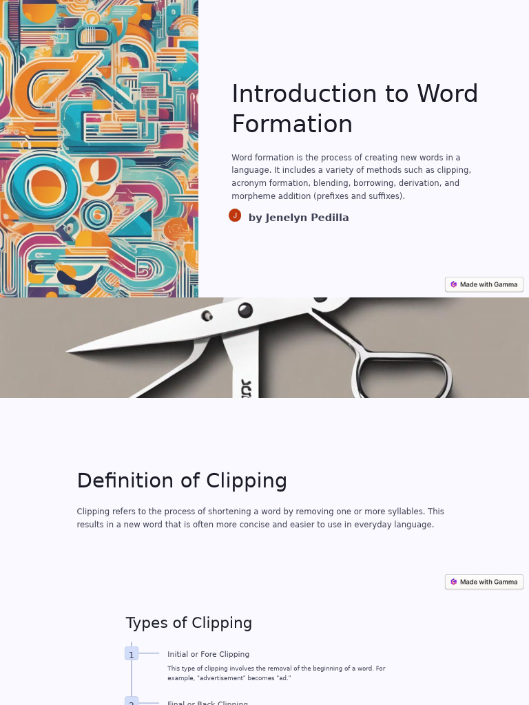 Introduction To Word Formation | PDF | Word | Acronym