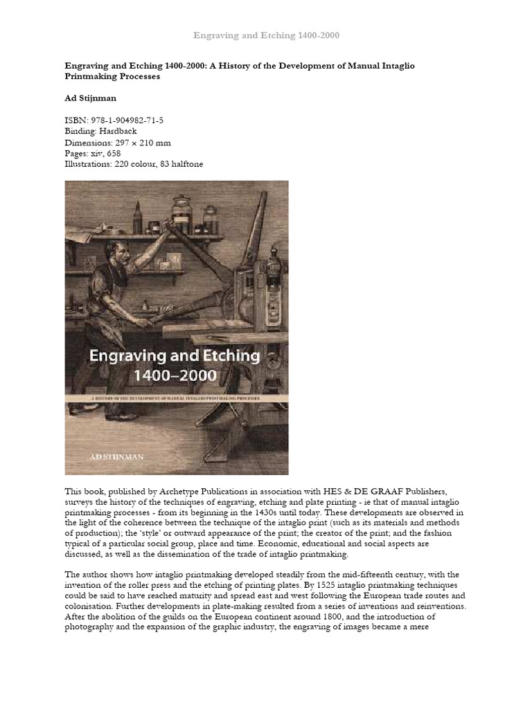 Intaglio Printmaking History 1400-2000 | PDF | Printmaking | Engraving