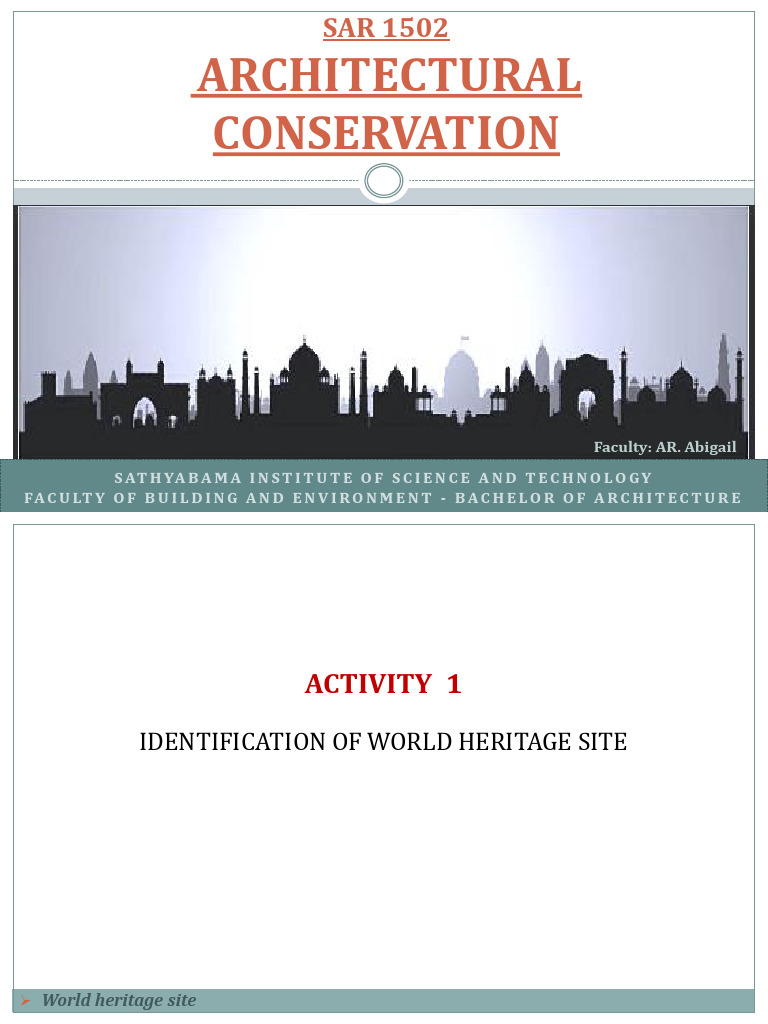 Architectural Conservation - Heritage Structures | PDF
