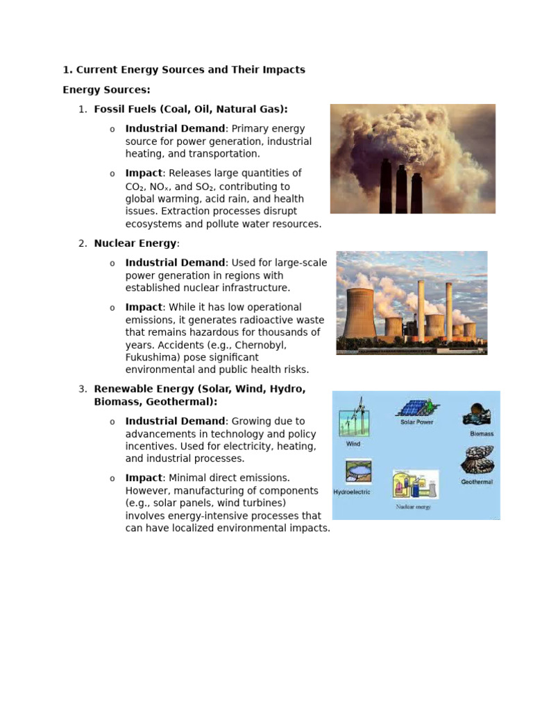 Current Energy Sources and Their Impacts Energy Sources: Fossil Fuels ...