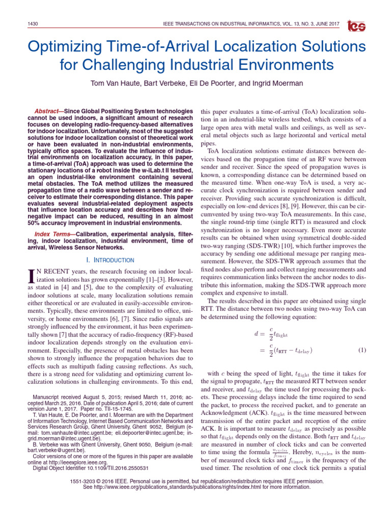Optimizing Time-of-Arrival Localization Solutions for Challenging ...