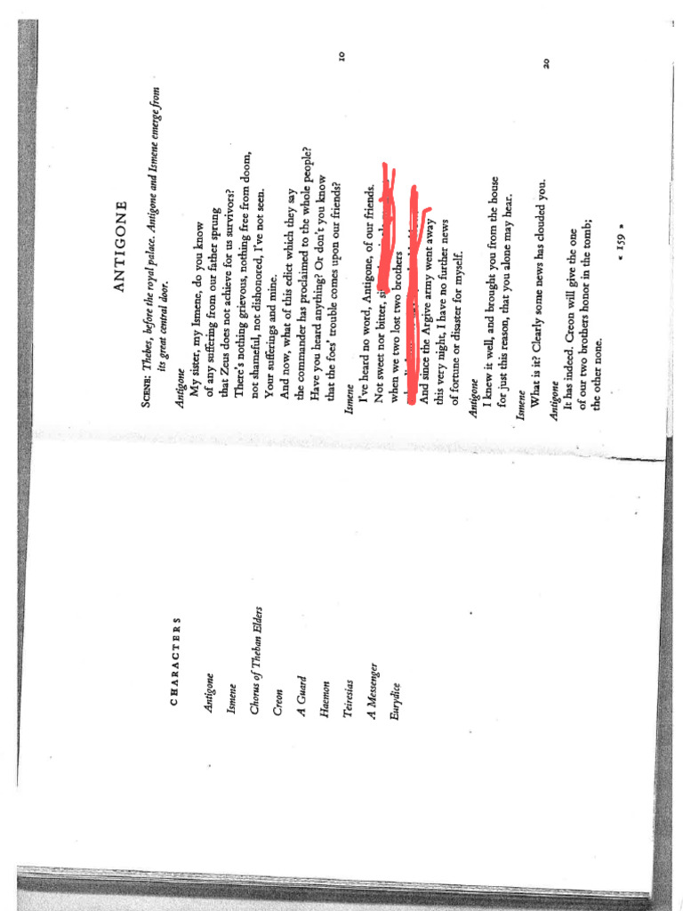 Antigone Summarized Script | PDF