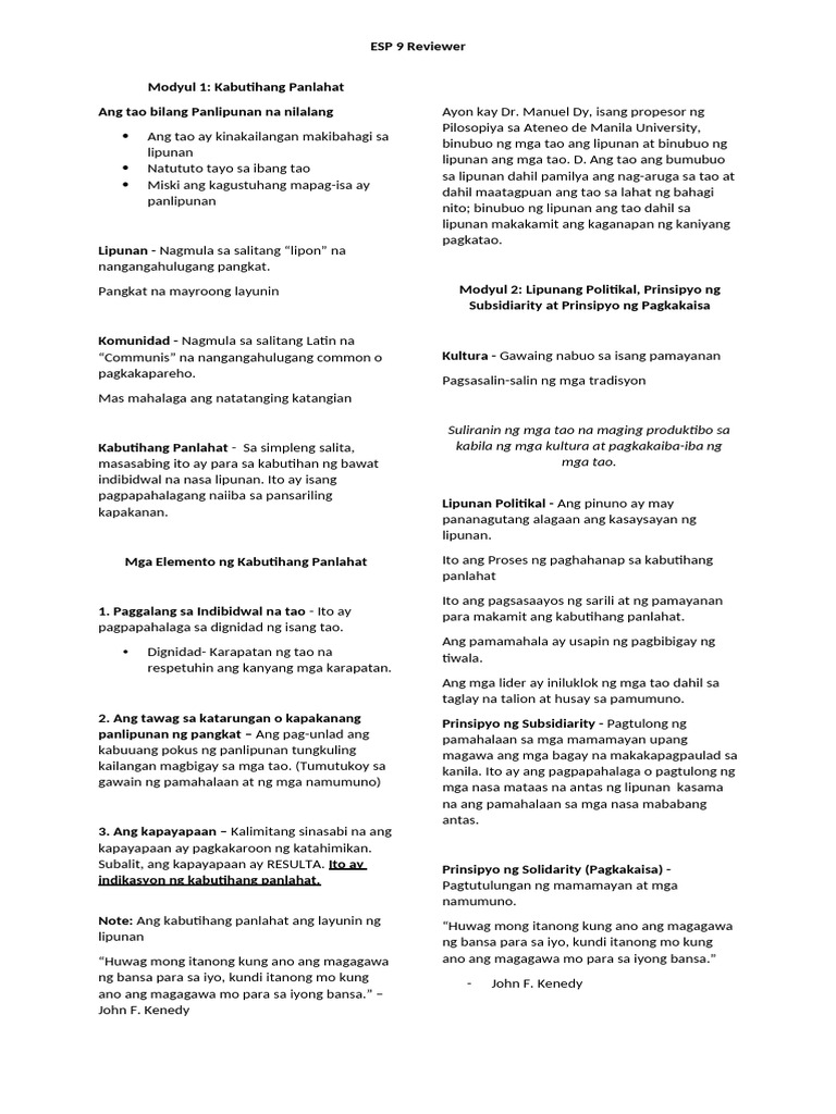 1st QT Reviewer ESP | PDF