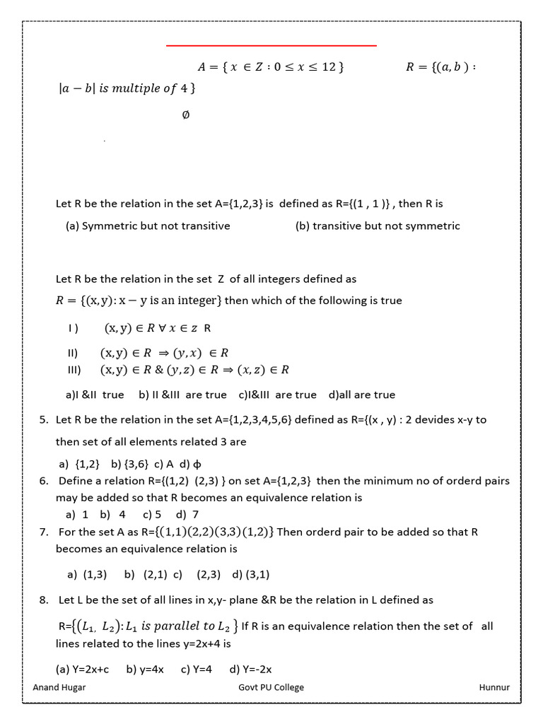 MCQ 2024 | PDF | Matrix (Mathematics) | Function (Mathematics)