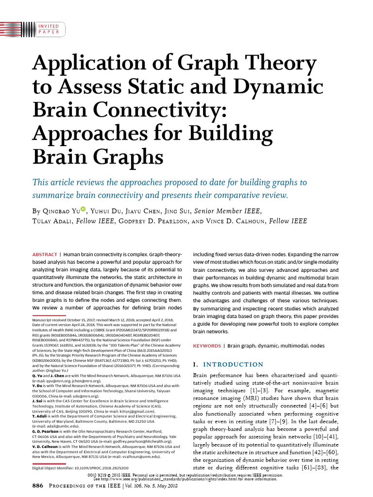 Application of Graph Theory To Assess Static and Dynamic Brain Connectivity Approaches For ...
