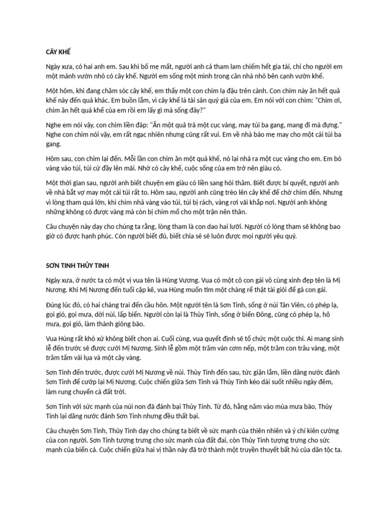 VĂN KỂ CHUYỆN LỚP 6 - GK1 | PDF