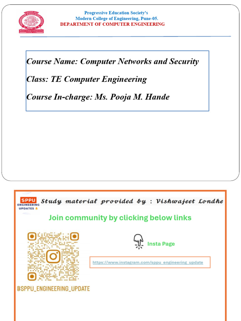 CNS Unit-2 (Part-1) by Pooja Hande | PDF | Computer Network | Communications Protocols
