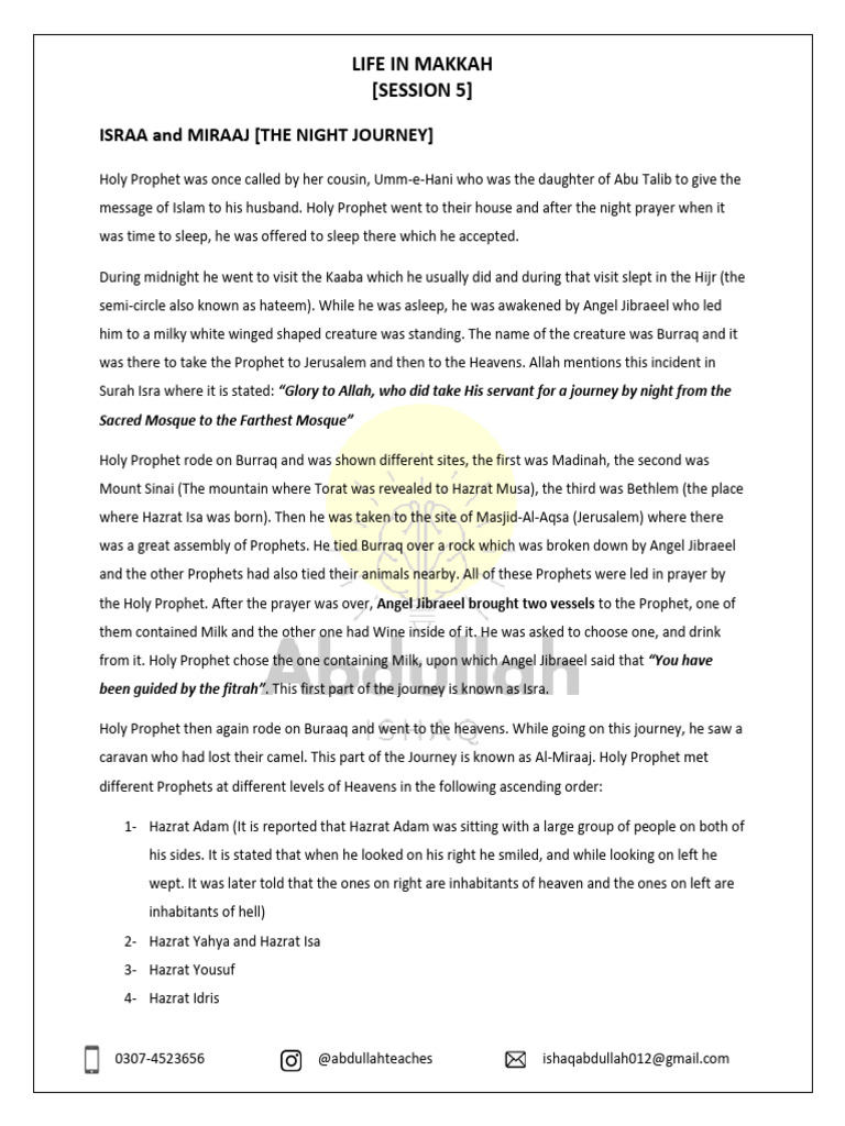 Session 5 Life in Makkah | PDF | Muhammad | Abrahamic Religions