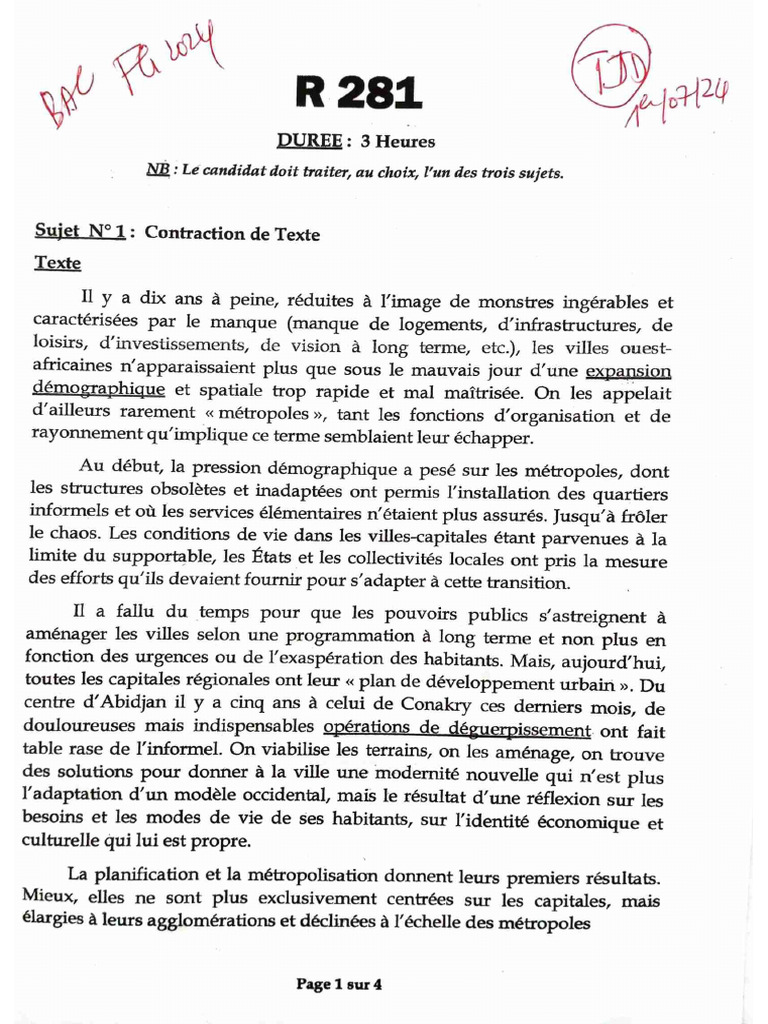 BAC FG 2024 - Epreuve Et Corrigé | PDF