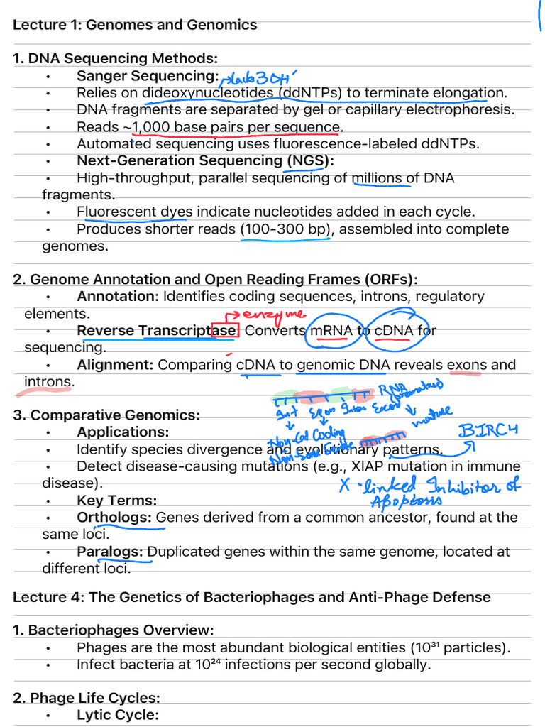 Saira's Class Lecture 1-4 PDF | PDF | Dna | Bacteriophage