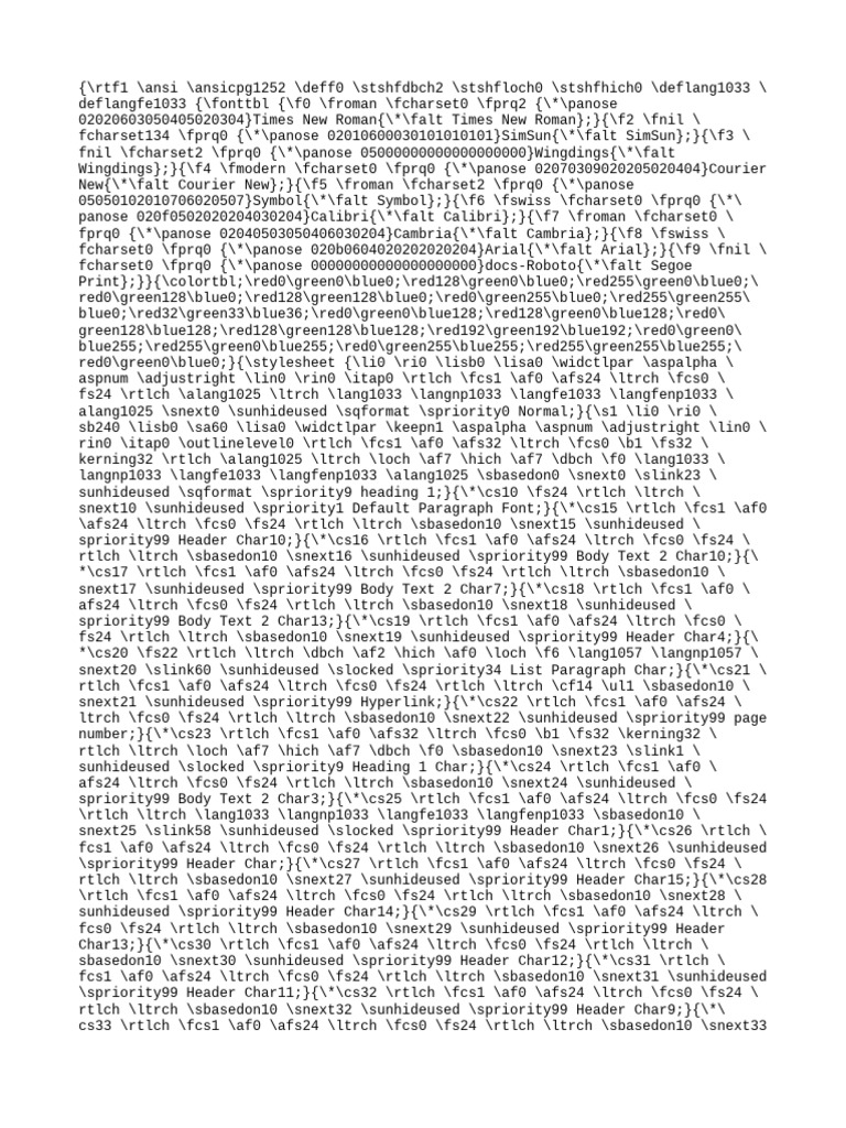 RTF Document Structure Guide | PDF | Note (Typography) | Text