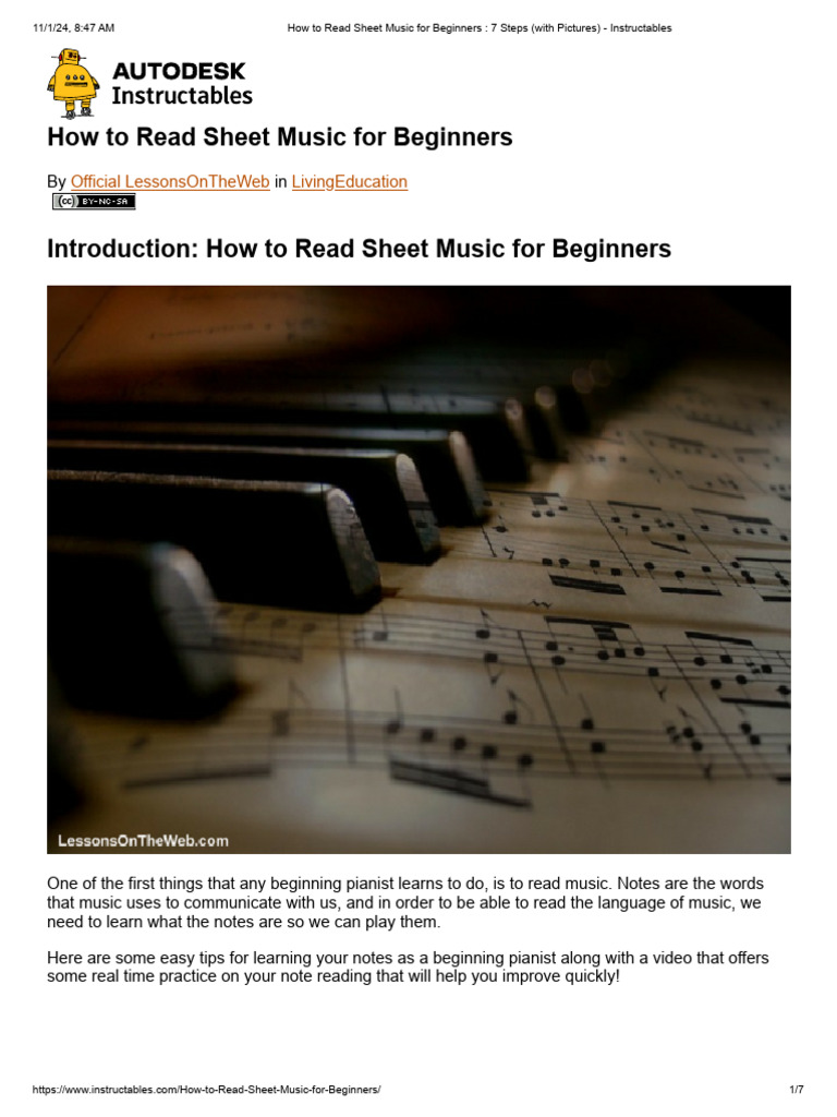 How To Read Sheet Music For Beginners - 7 Steps (With Pictures ...