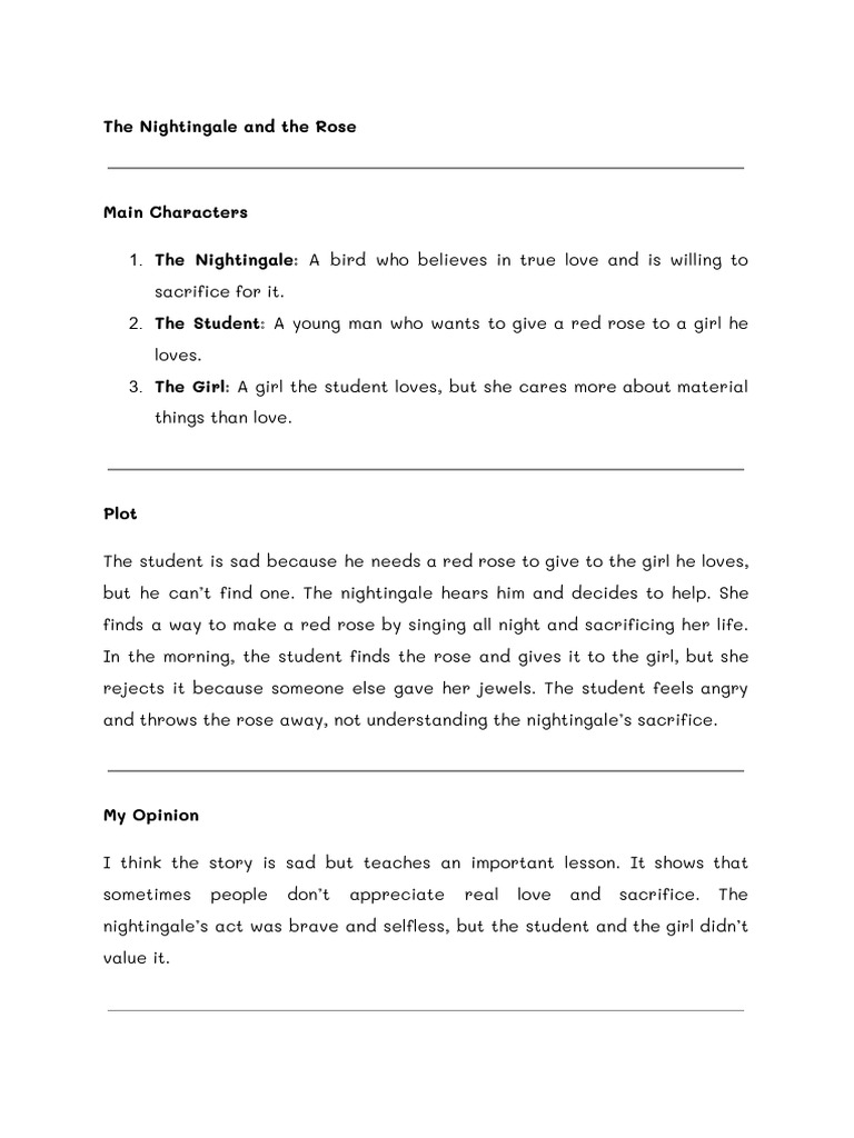 The Nightingale and The Rose | PDF