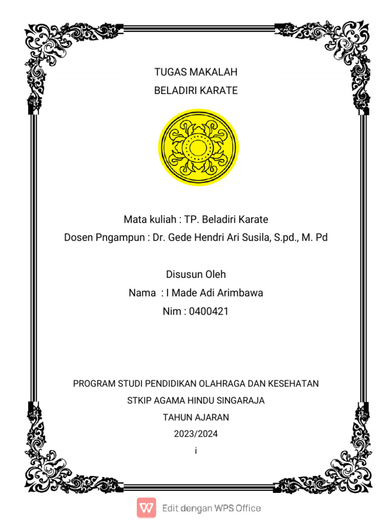 Tgs Makalah Karate | PDF