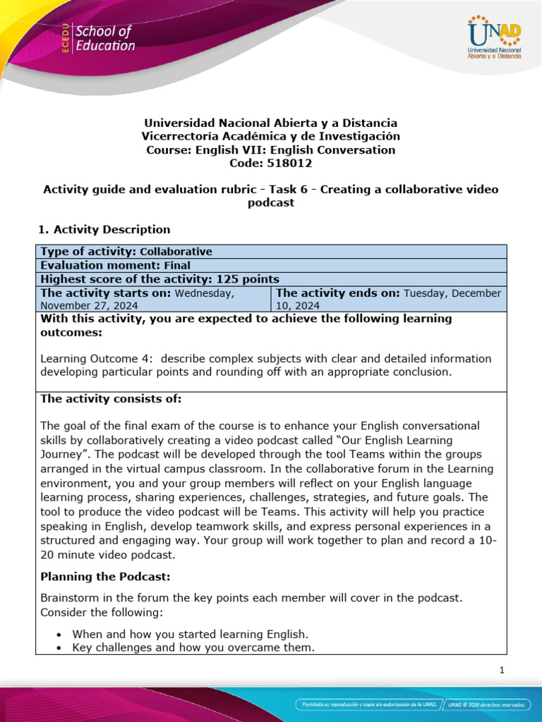 Activity Guide and Evaluation Rubric - Unit 3 - Task 6 - Creating A ...