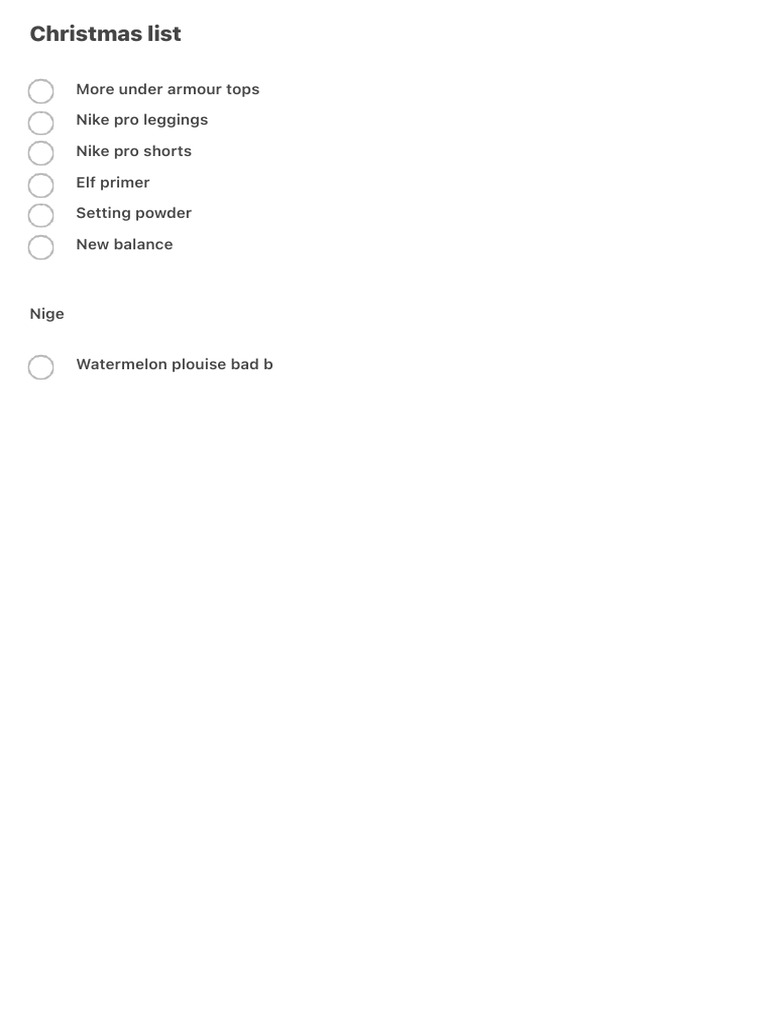 Christmas List | PDF