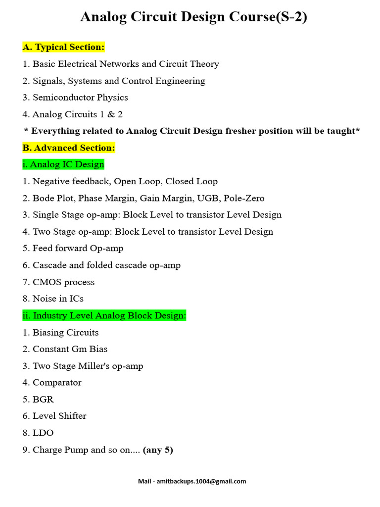 Analog Course (S 2) | PDF