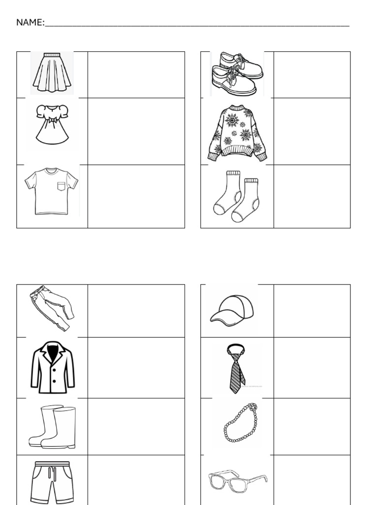 Clothes Vocabulary | PDF