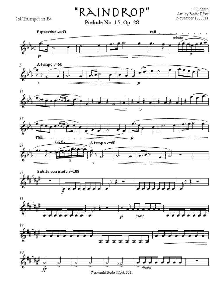 Chopin - Raindrop Prelude - Brass Quintet | PDF | Formes musicales | Production musicale