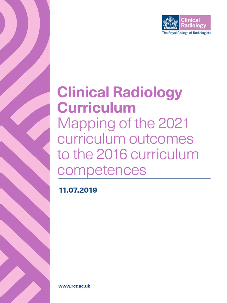 Rcr-Curriculum - Clinical Radiology Curriculum Mapping 11-July-2019 ...