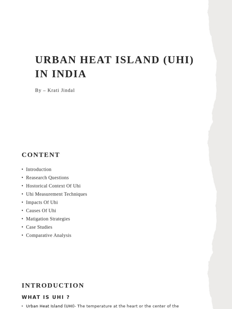 URBAN HEAT ISLANd (UHI) 1 | PDF | Climate Change Mitigation | Remote ...