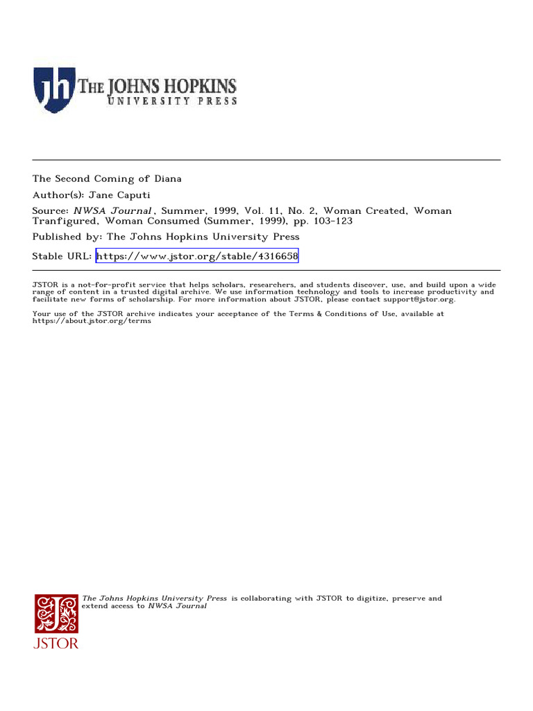 Caputi SecondComingDiana 1999 | PDF | Goddess