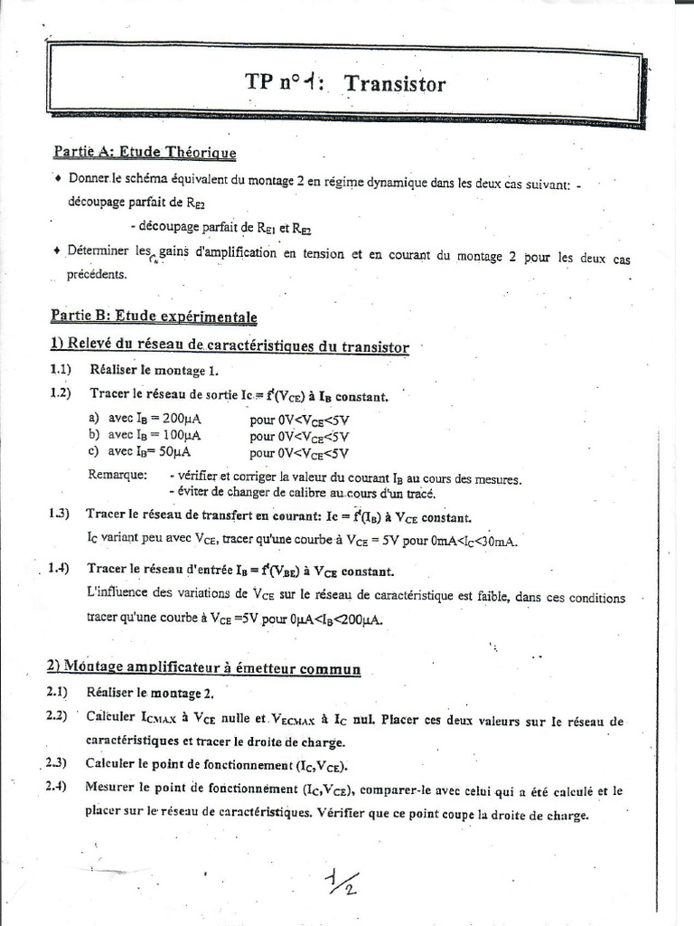TP1 Transistor | PDF