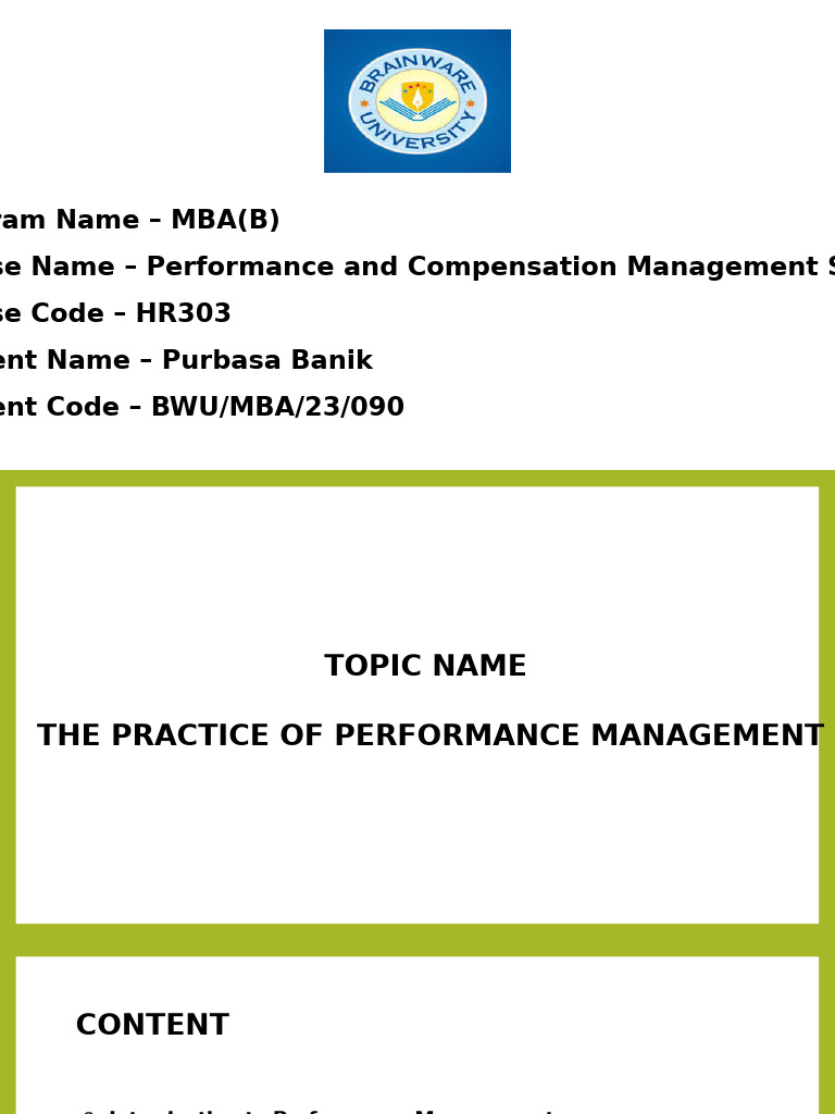 Performance Management | PDF | Goal | Goal Setting