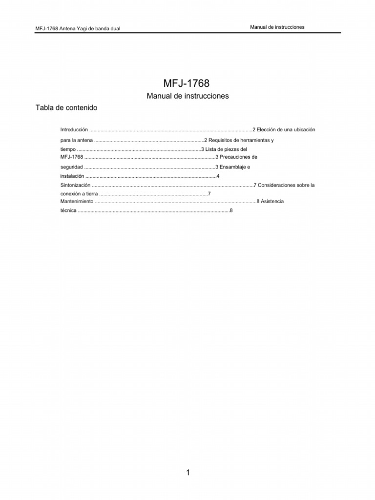 Manual MFJ-1768 | PDF | Antena (Radio) | Cable coaxial