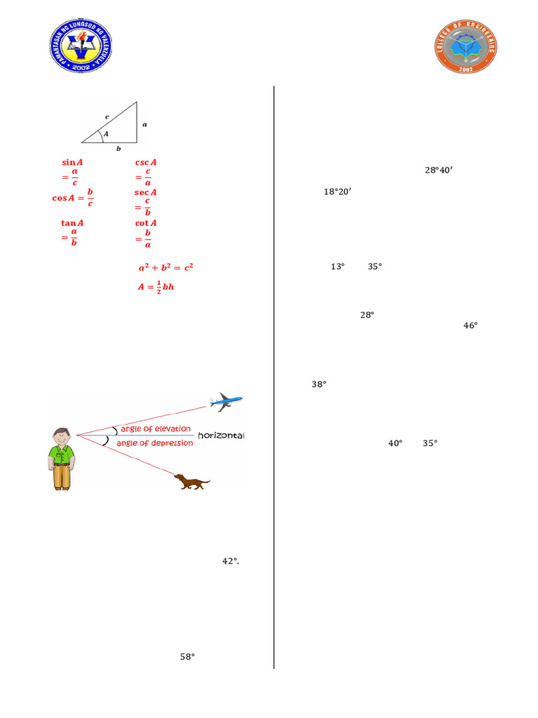 Right Triangle Applications | PDF | Trees | Triangle