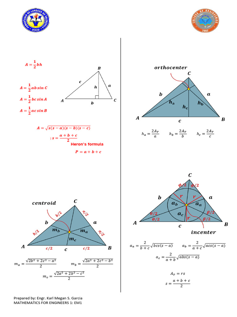 9.2 Auxilliary Parts of A Triangle | PDF | Triangle | Elementary Geometry