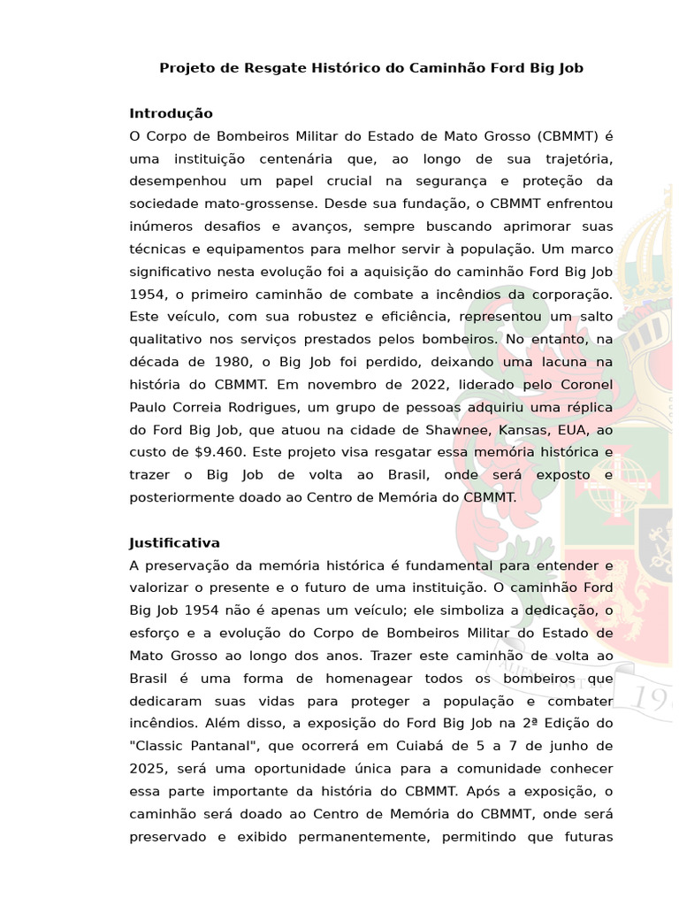 Resgate do Caminhão Ford Big Job 1954 | PDF | Ciência militar | Brasil