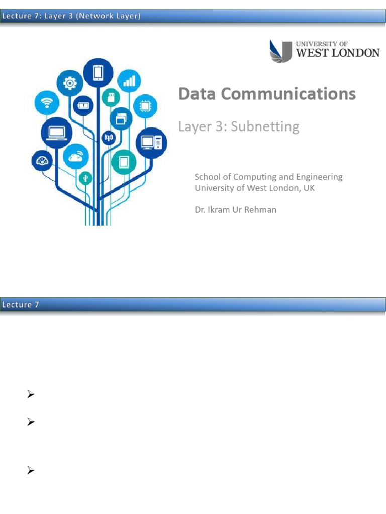 Lecture 07 | PDF | Ip Address | Network Architecture Lecture 07 | PDF | Ip Address | Network Architecture