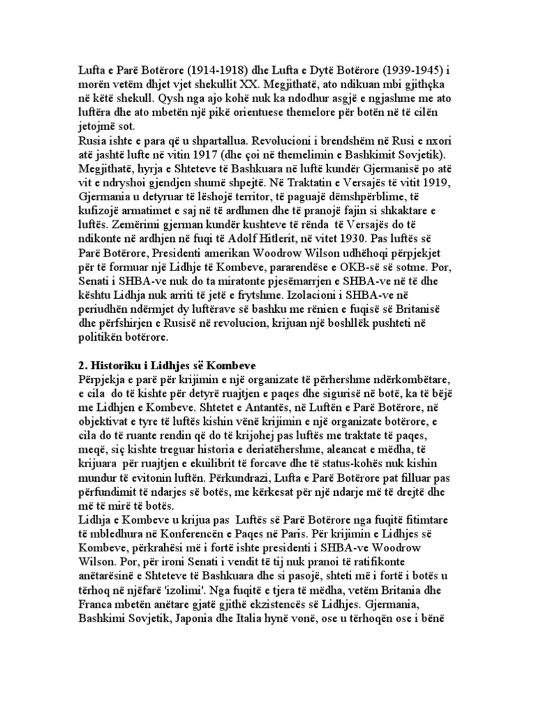 Lufta e Parë Botërore | PDF
