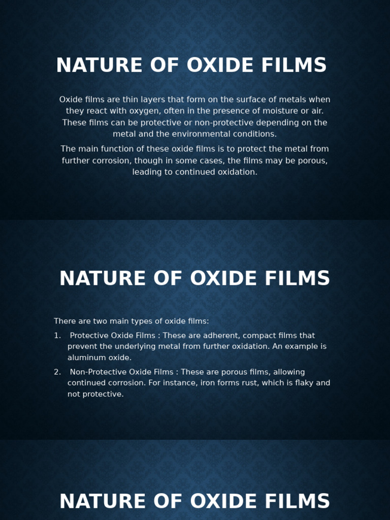 Nature of Oxide Films | PDF