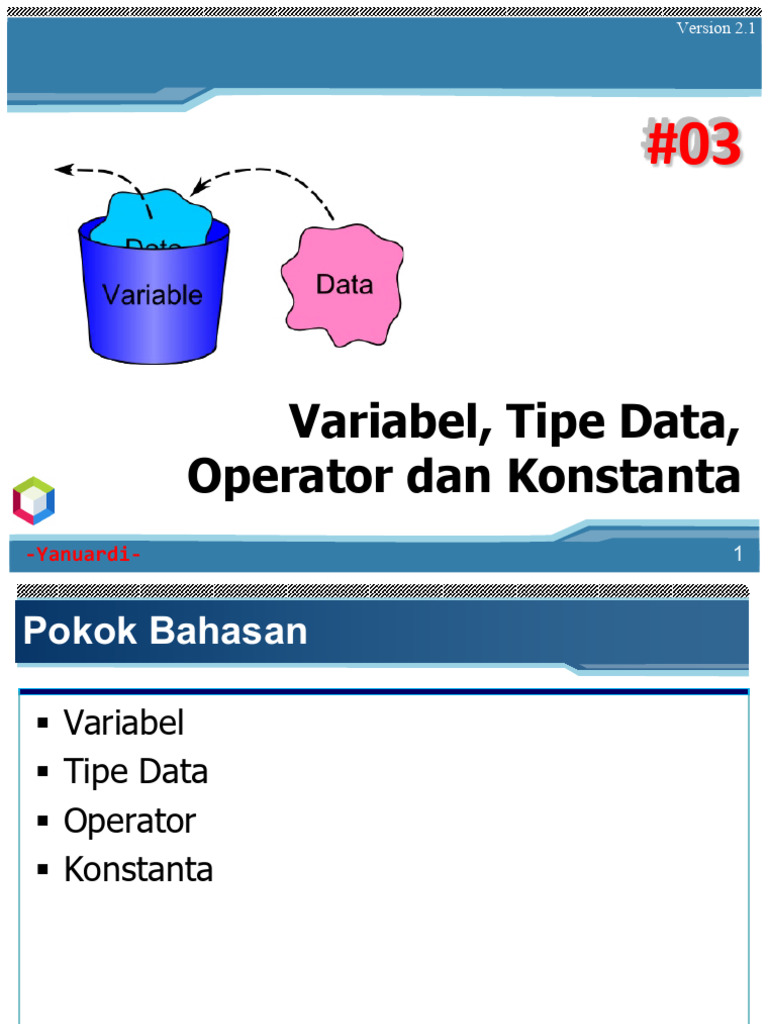 PemrogKomputer3 - Variabel Dan Tipe Data | PDF