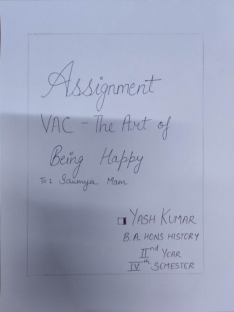 Yash Kumar 4th Sem VAC | PDF