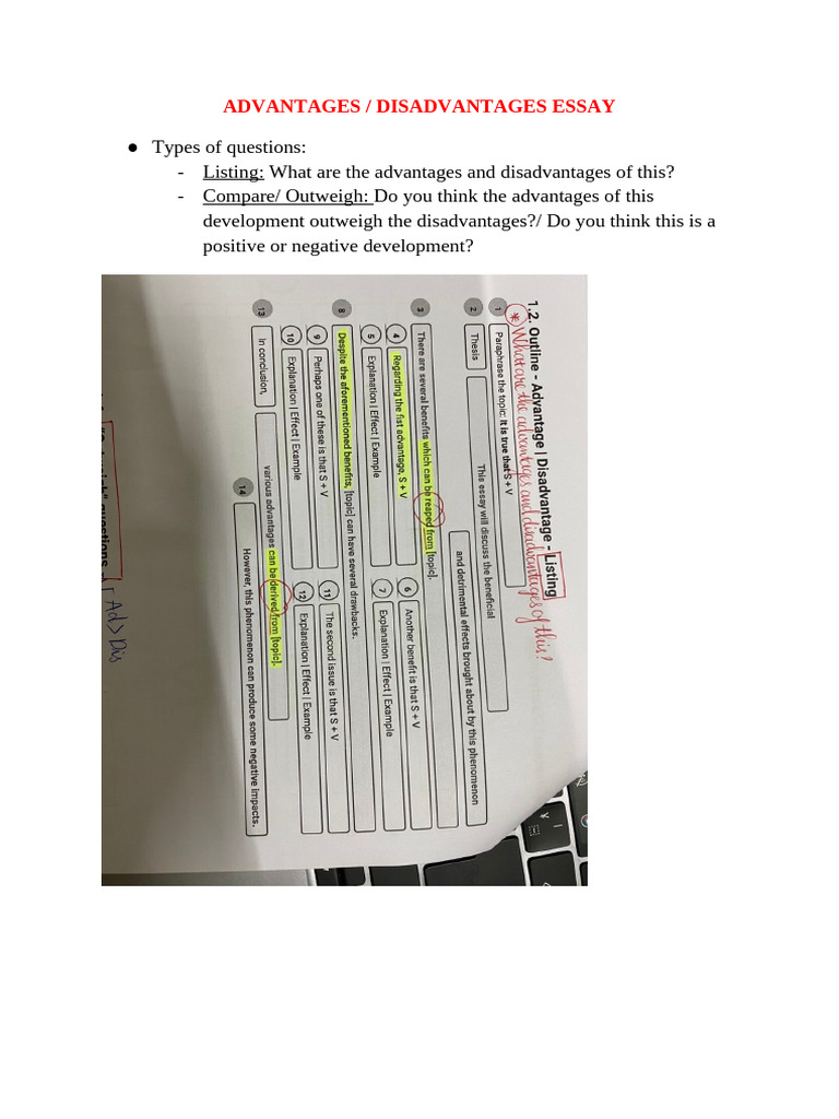 Advantages - Disadvantages Essay | PDF | Translations | Human Communication