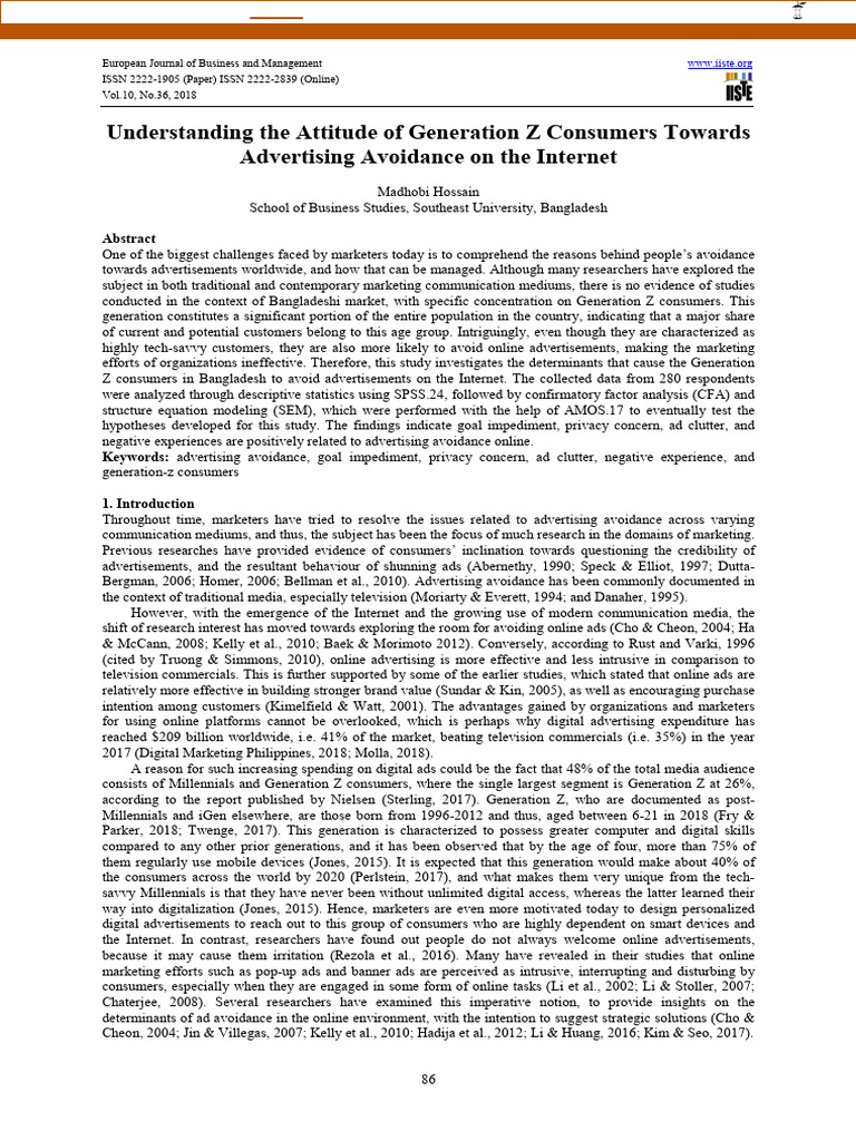 Understanding The Attitude of Generation Z Consumers Towards Advertising Avoidance On The ...