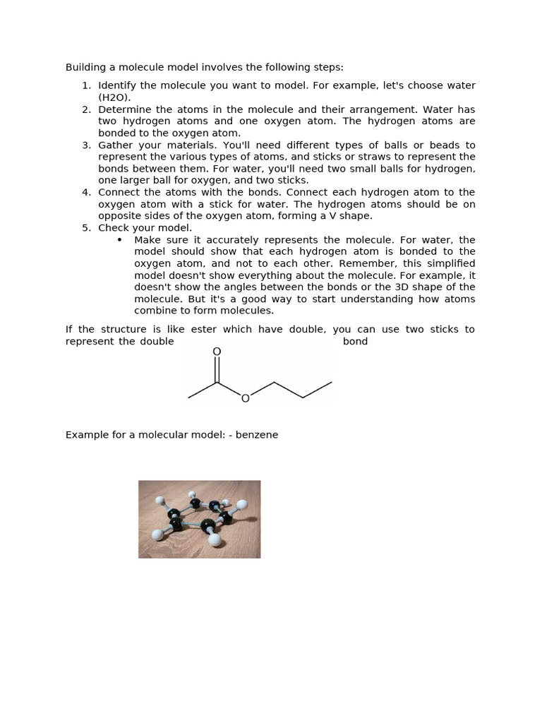 Building A Molecule Model Involves The Following Steps | PDF