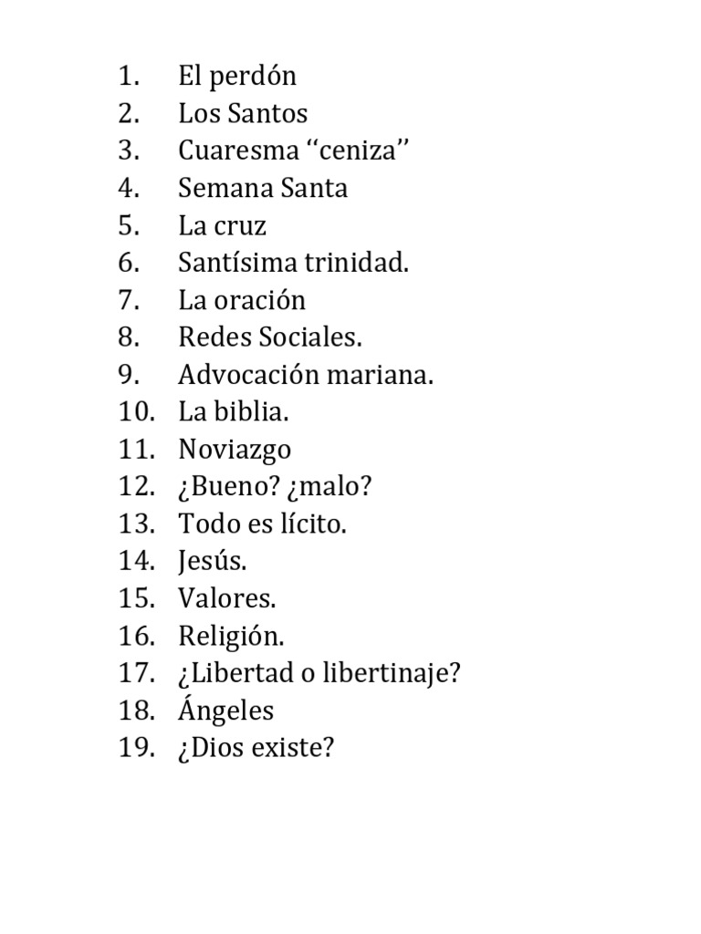 Temas Clave de Fe y Espiritualidad | PDF