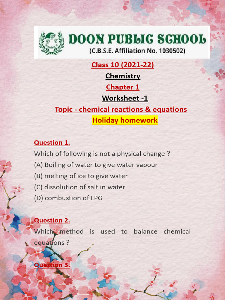 TTD Ehh Emitted Ende Ay Homework Class 10 | PDF