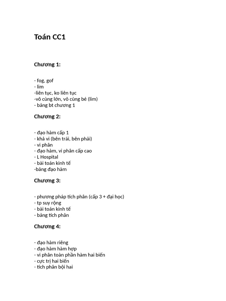 Toán CC1 | PDF